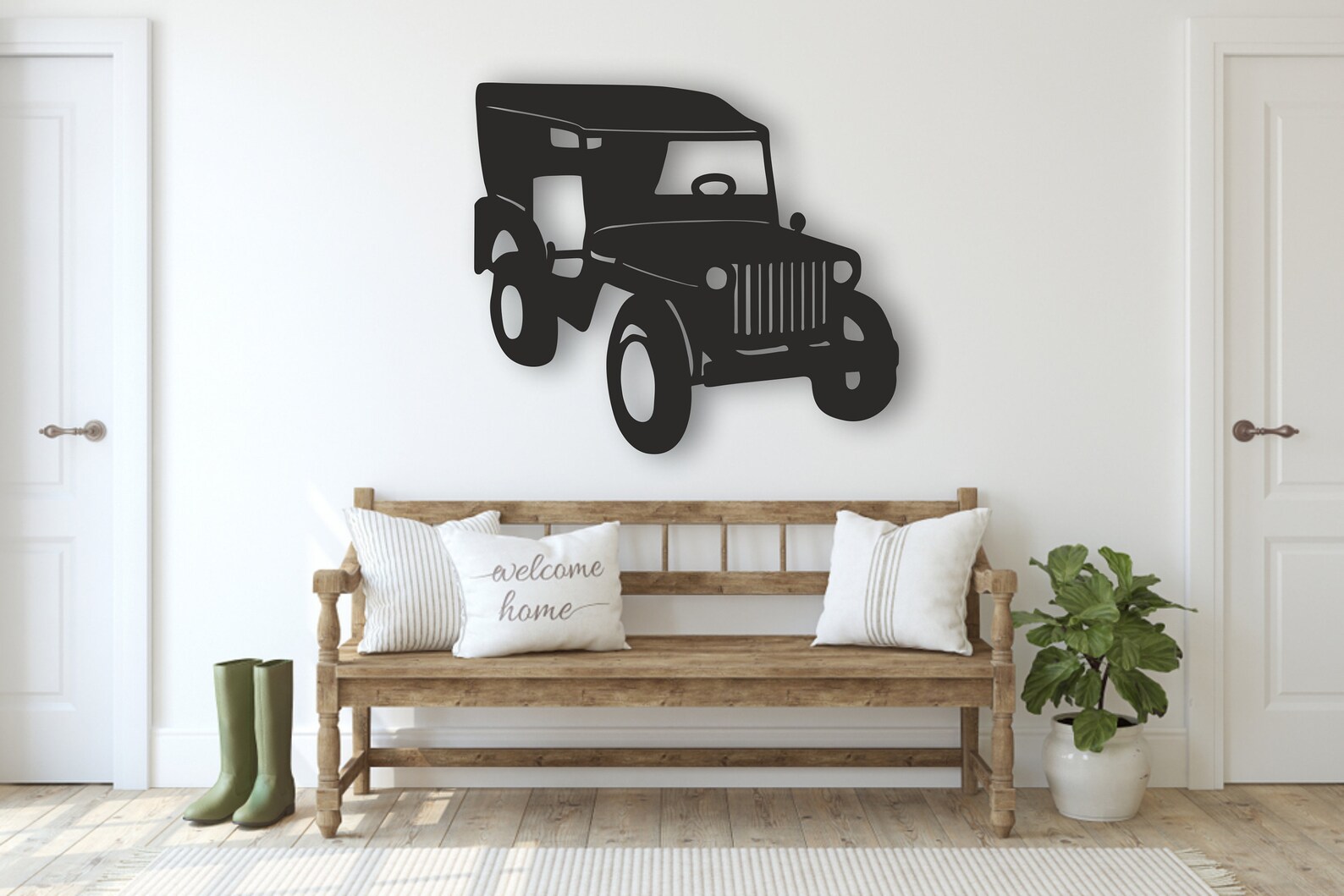 Willys Jeep Design Laser Cut Svg Dxf Files Wall Sticker | Etsy