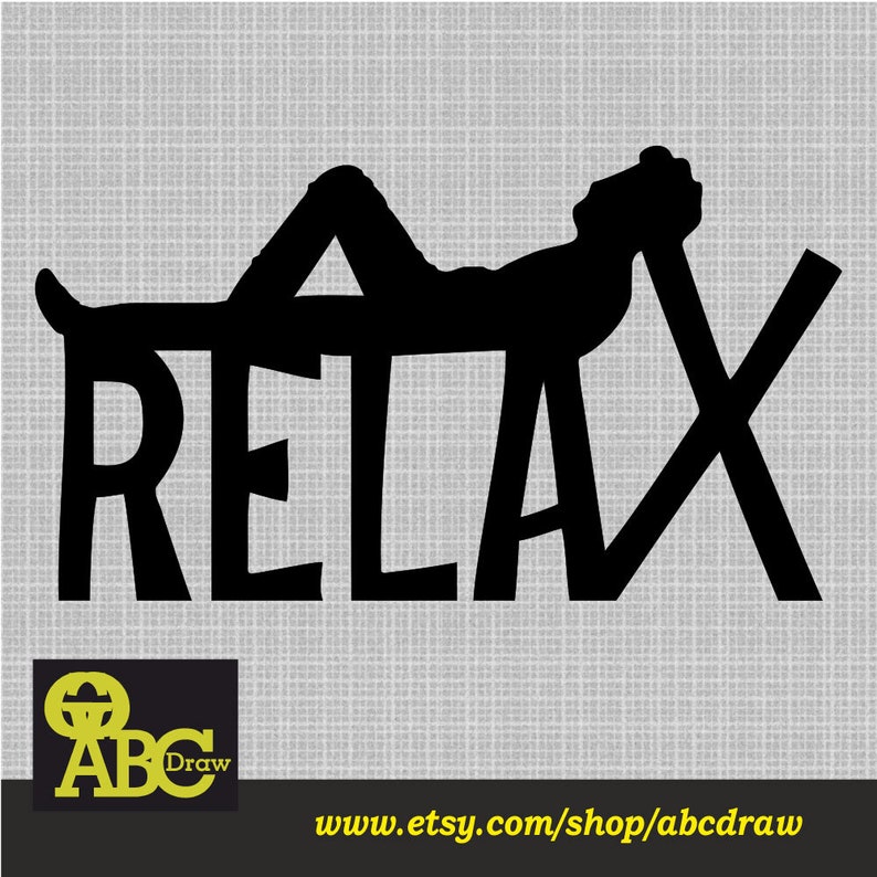 Relax Design Laser Cut Svg Dxf Files Wall Sticker Engraving | Etsy