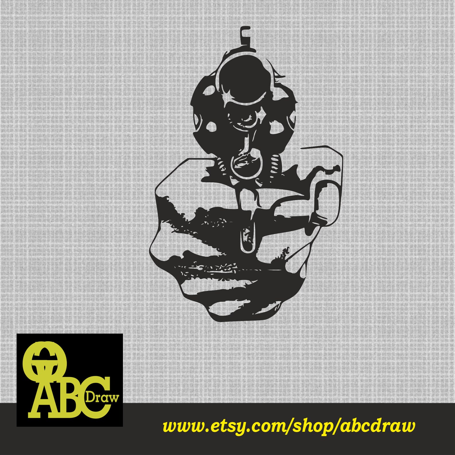 Gun Design Laser Cut Svg Dxf Files Wall Sticker Engraving Decal ...