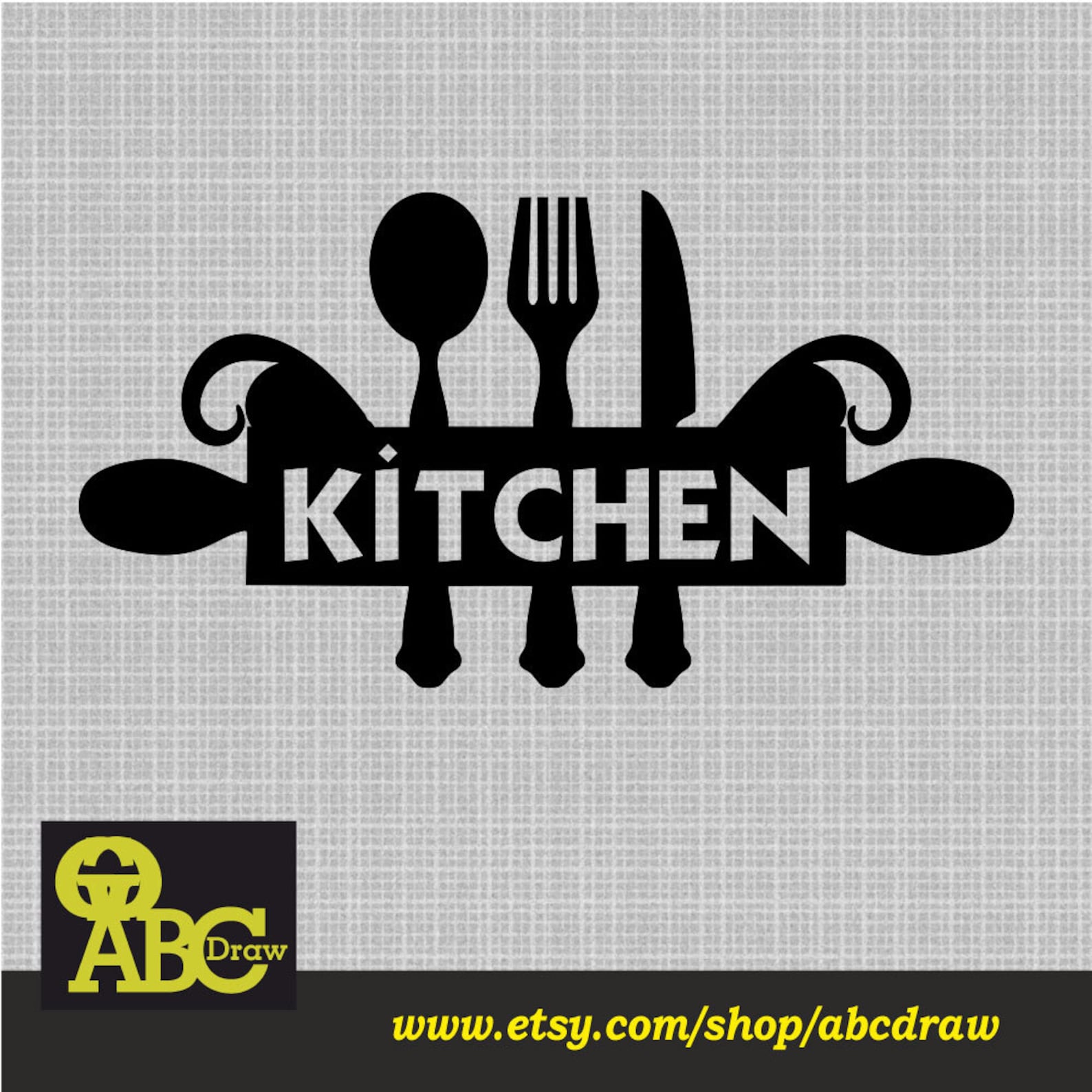 Kitchen Design Laser Cut Svg Dxf Files Wall Sticker Engraving Decal ...