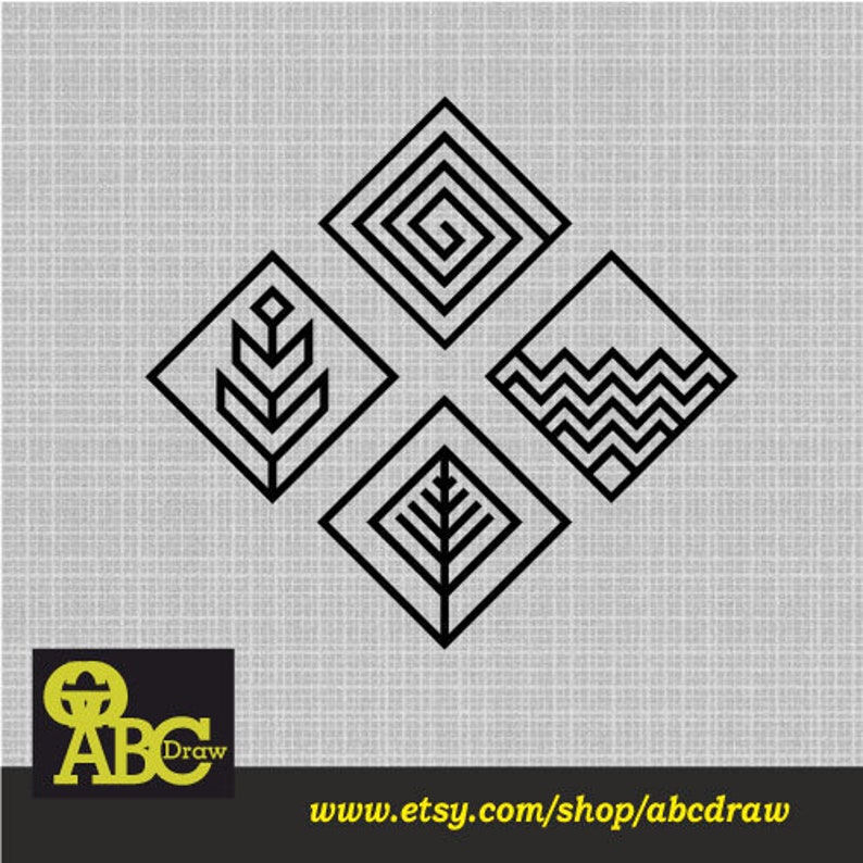 4 Element Design Laser Cut Svg Dxf Files Wall Sticker Engraving Decal ...