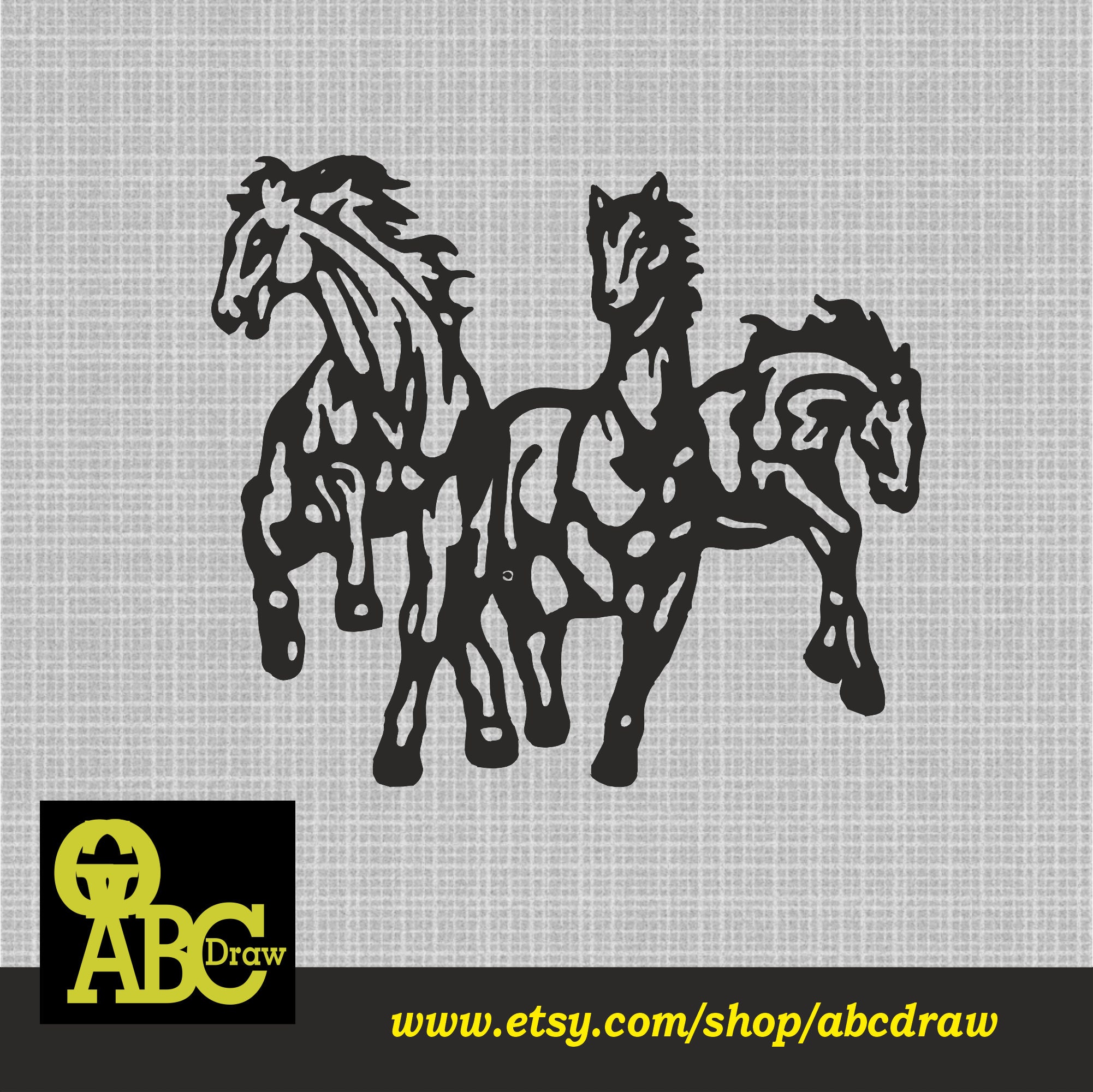 Horses Design Laser Cut Svg Dxf Files Wall Sticker Engraving - Etsy UK