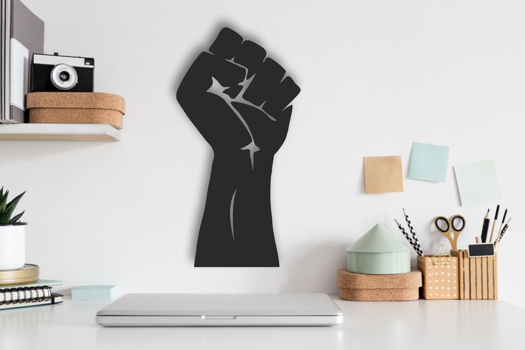Power Fist Design Laser Cut Svg Dxf Files Wall Sticker Engraving Decal ...
