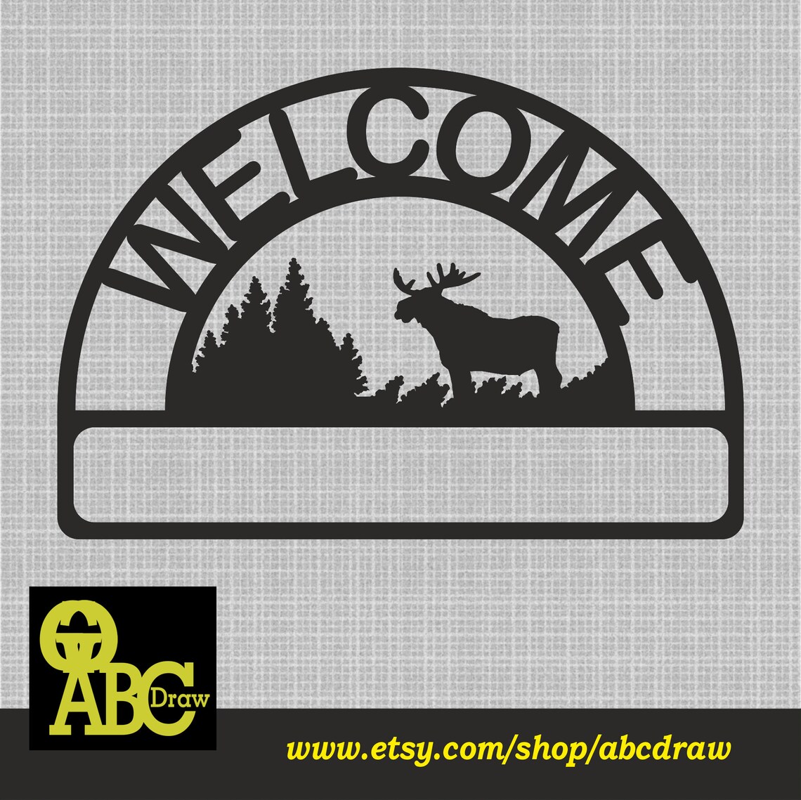 Welcome Moose Design Laser Cut Svg Dxf Files Wall Sticker Engraving ...