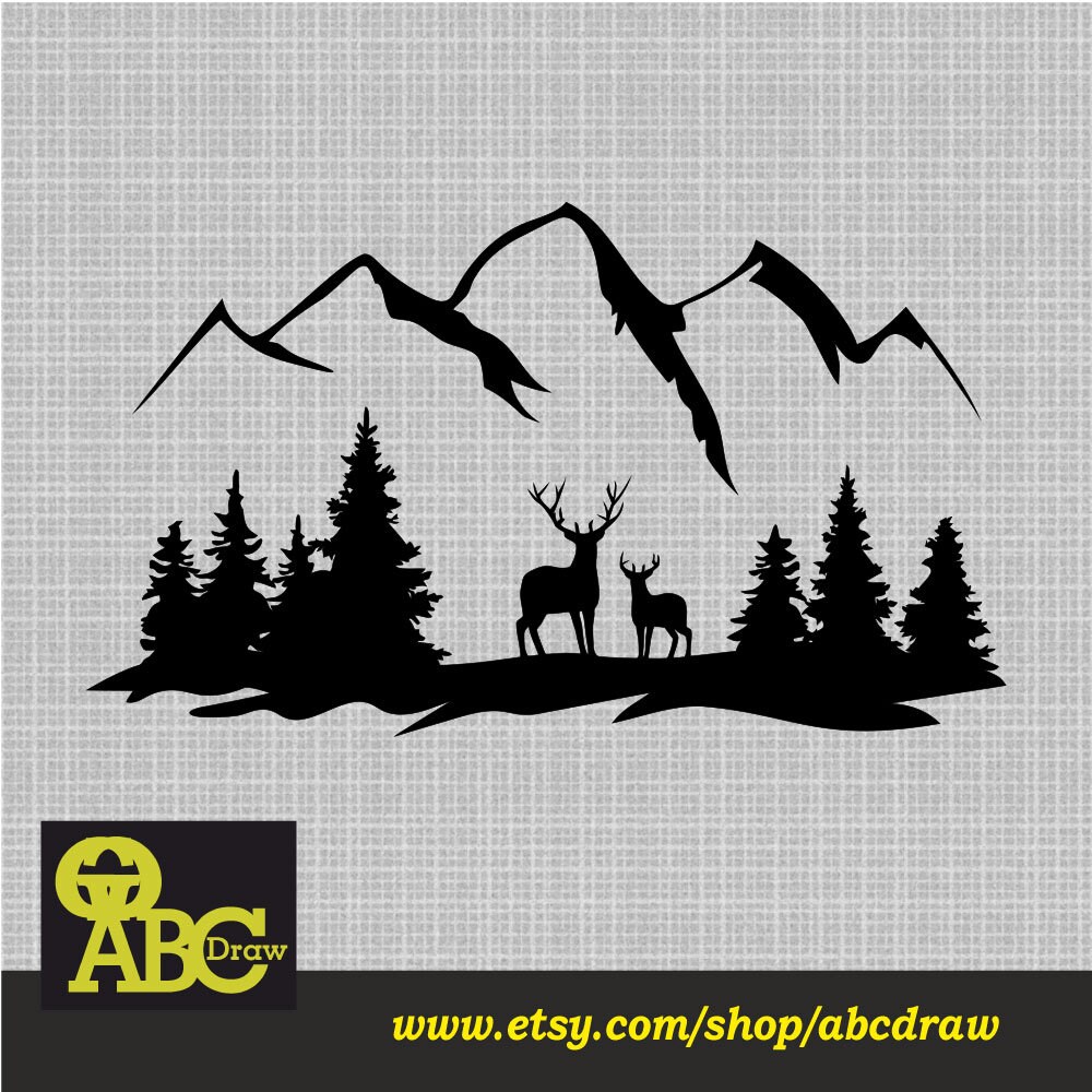 Mountain Design Laser Cut Svg Dxf Files Wall Sticker Engraving - Etsy UK