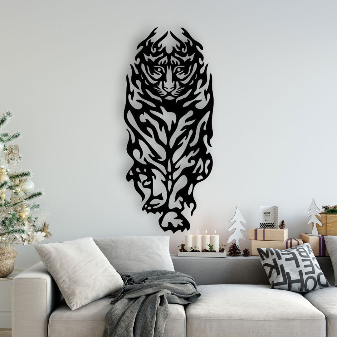 Tiger Design Laser Cut Svg Dxf Files Wall Sticker Engraving Decal ...