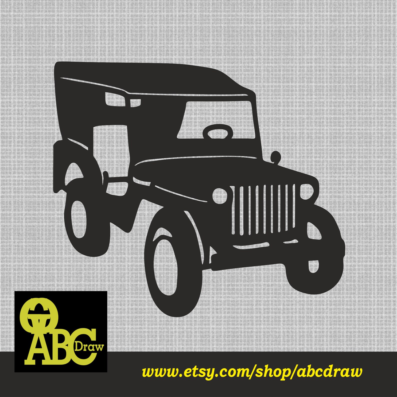 Willys Jeep Design corte láser svg dxf archivos pared pegatina | Etsy