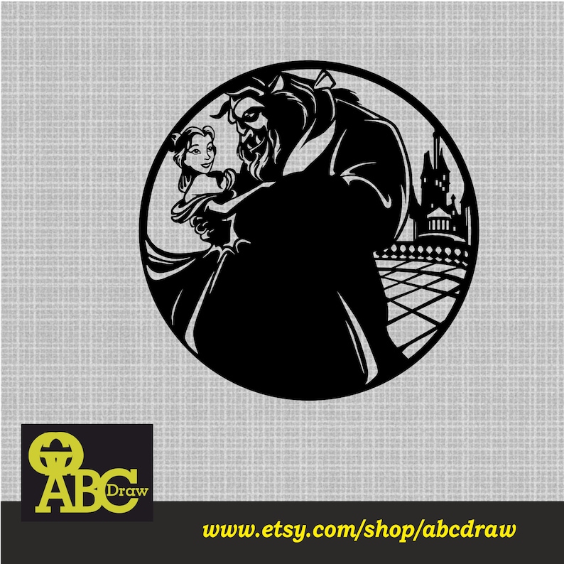 Beauty and the Beast Laser Cut Svg Dxf Files Wall Sticker | Etsy