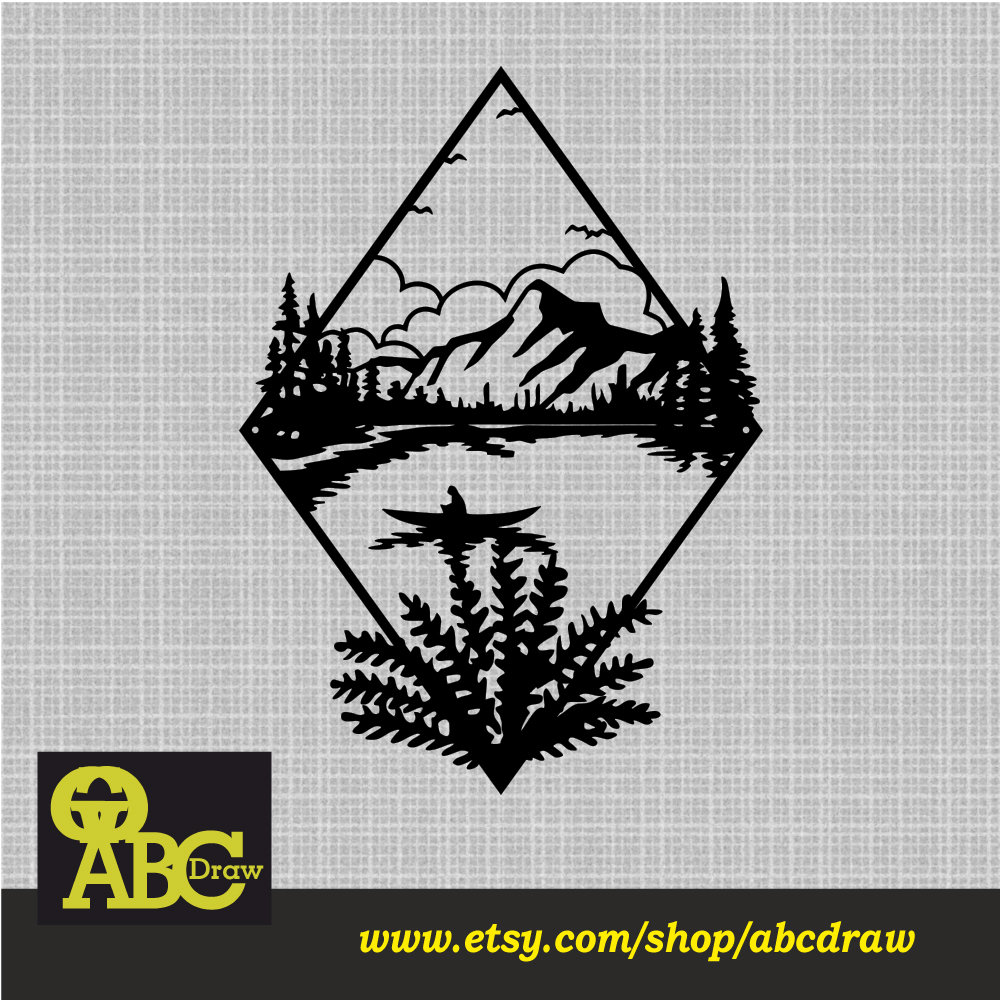 Scenery Design Laser Cut Svg Dxf Files Wall Sticker Engraving - Etsy