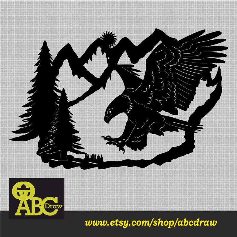 Eagle Design Laser Cut Svg Dxf Files Wall Sticker Engraving | Etsy