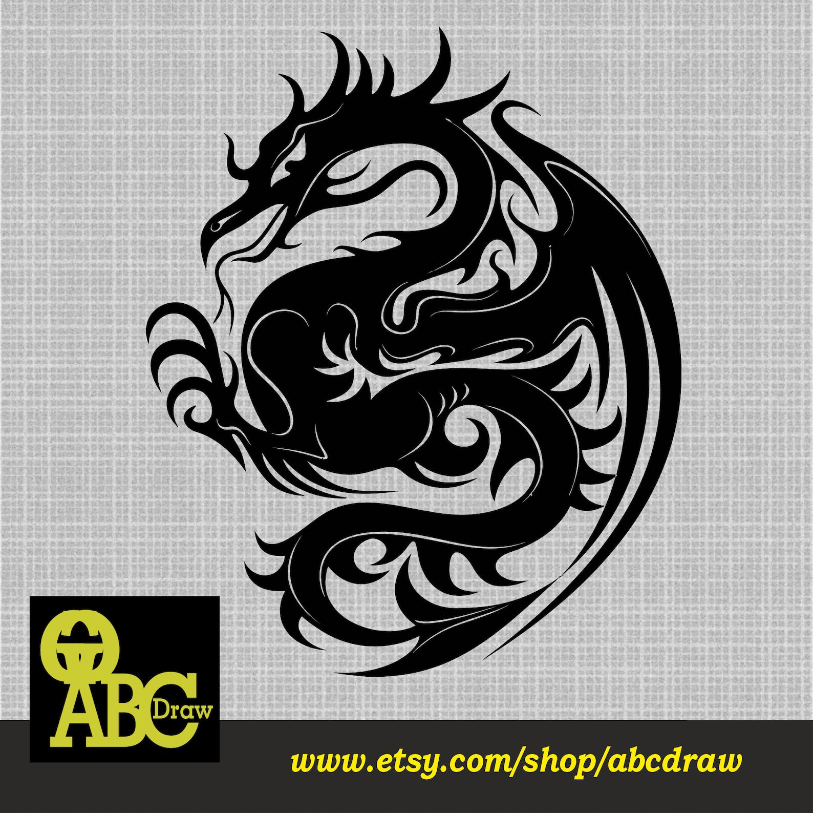 Dragon Design Laser Cut Svg Dxf Files Wall Sticker Engraving | Etsy
