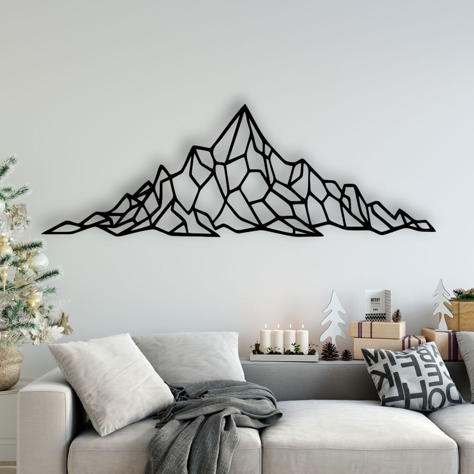 Mountain Design Laser Cut Svg Dxf Files Wall Sticker Engraving Decal ...
