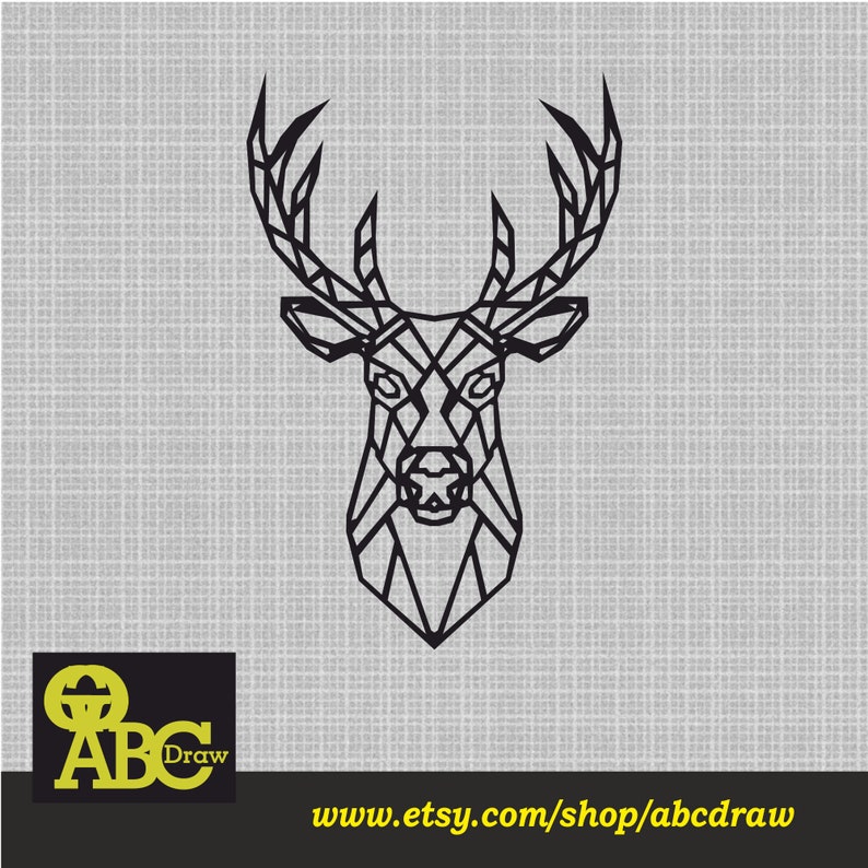 Deer Head Design Laser Cut Svg Dxf Files Wall Sticker | Etsy