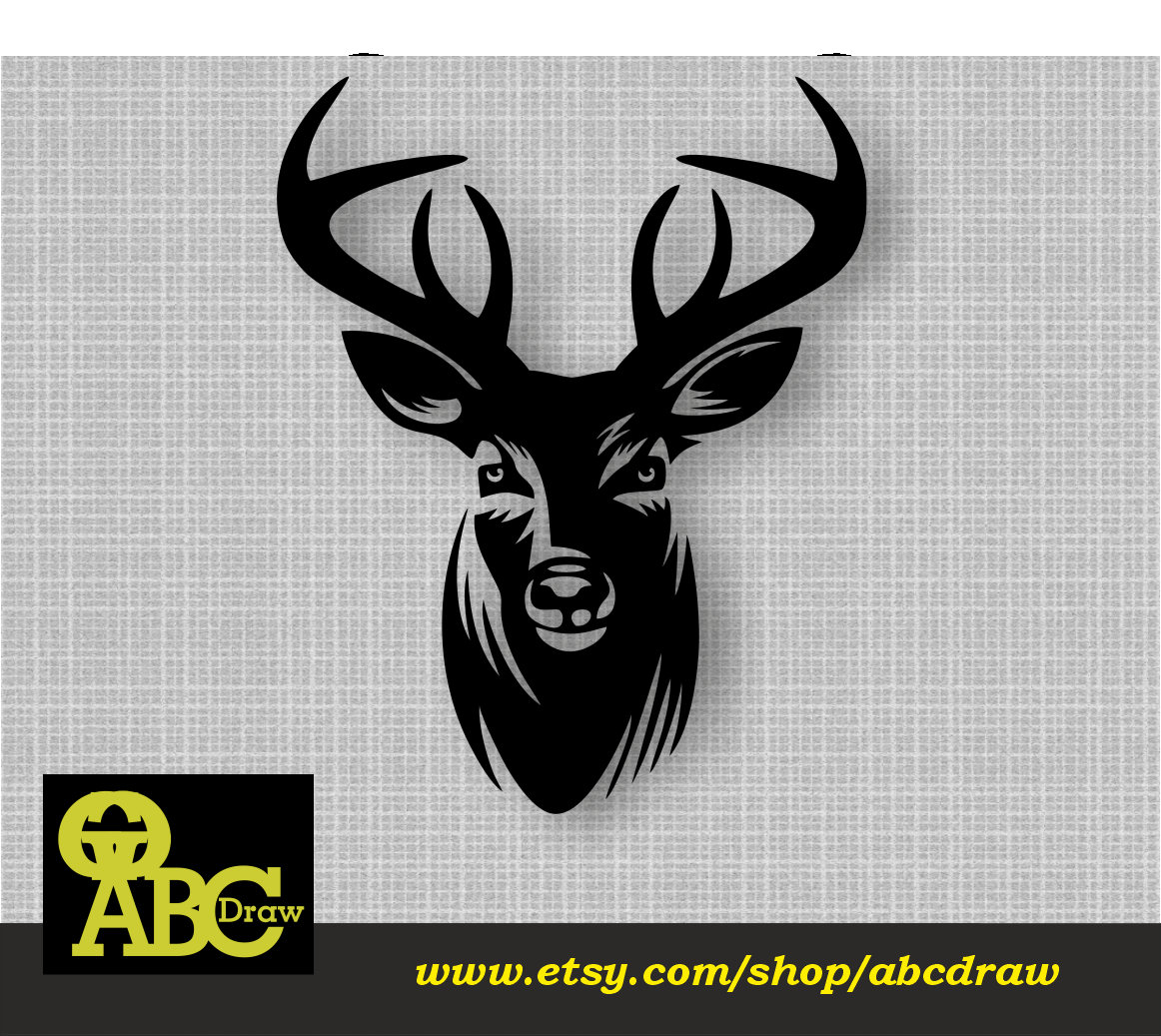 Deer Head Design Laser Cut Svg Dxf Files Wall Sticker - Etsy Canada