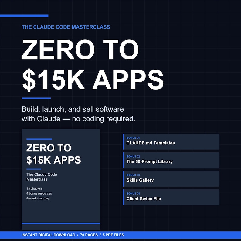 Claude Code Masterclass: Build & Sell AI Apps (no Coding) (PDF) - Etsy ...
