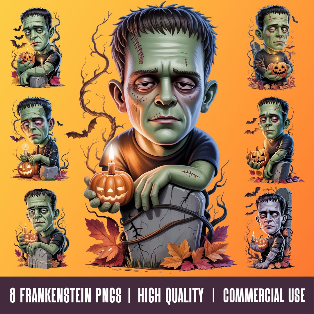 Frankenstein Monster PNG Bundle, Horror Characters Clipart ...