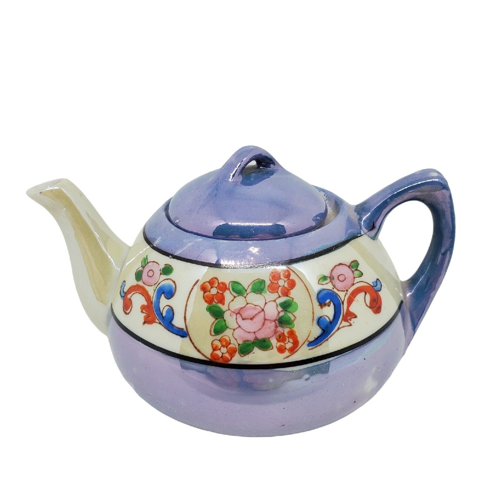 1950s Japanese Lusterware Tea 20 Pc Set Periwinkle Cherry Blossom Hand ...
