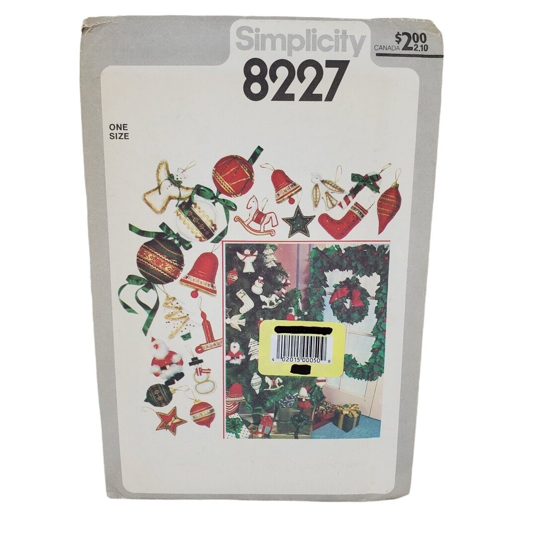 Simplicity 8227 Sewing Pattern Holly Wreath Garland Christmas Ornament ...