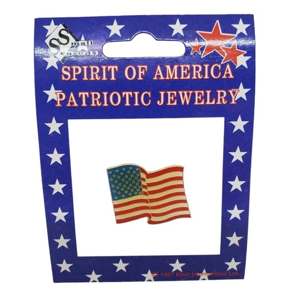 Vintage Klein Flag Pin Spirit of America Enamel Metal… - Gem