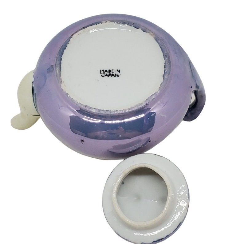 1950s Japanese Lusterware Tea 20 Pc Set Periwinkle Cherry Blossom Hand ...