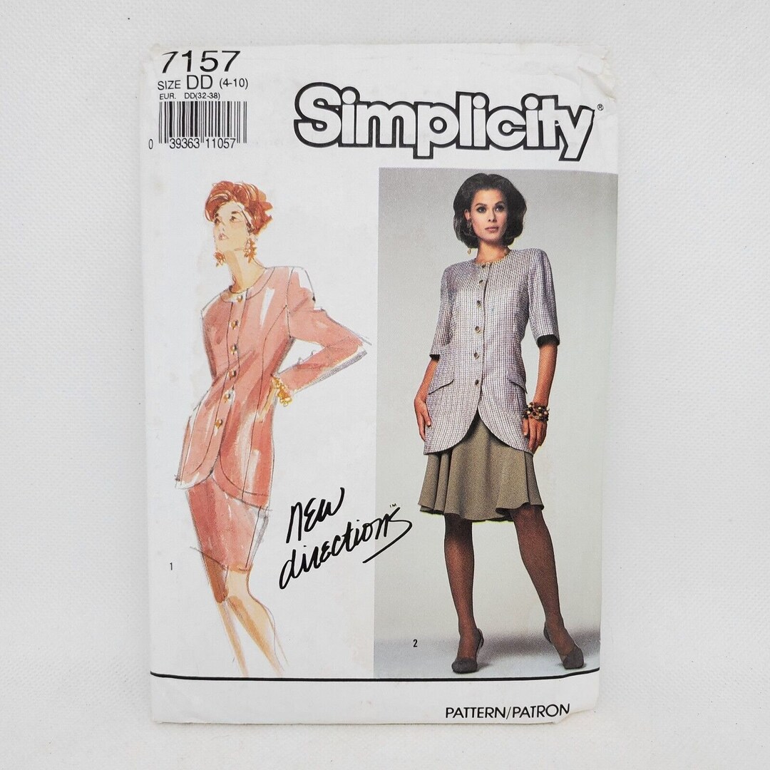Simplicity Sewing Pattern 7157 Jacket Skirt Suit Slim Flared Sizes 4-10 ...