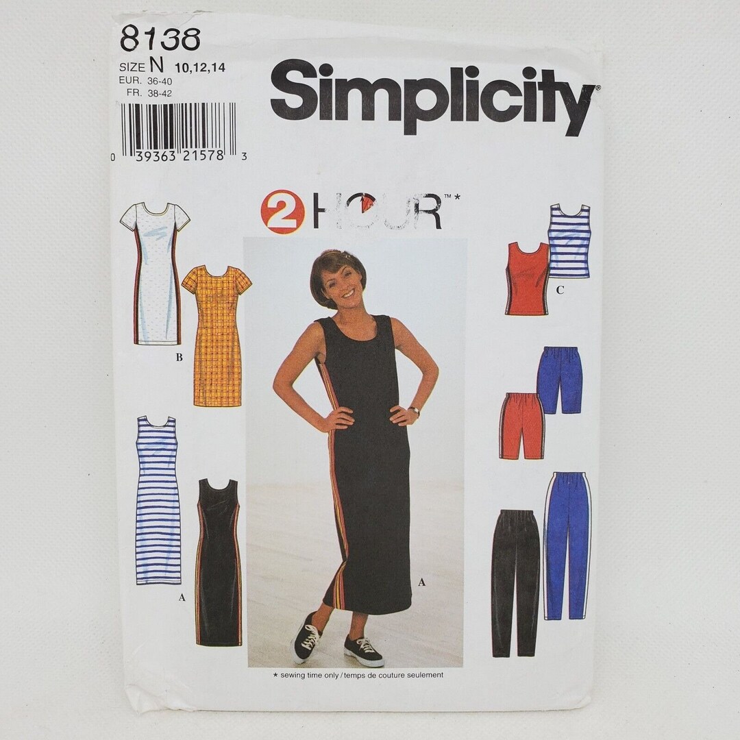 Simplicity 8138 Sewing Pattern Athletic Stripe Sportswear Dress Top ...