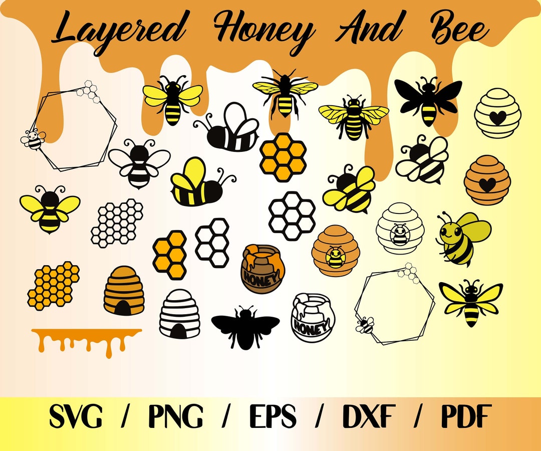 Bee SVG Bundle Honeycomb SVG Honey Drip Honeypot - Etsy México