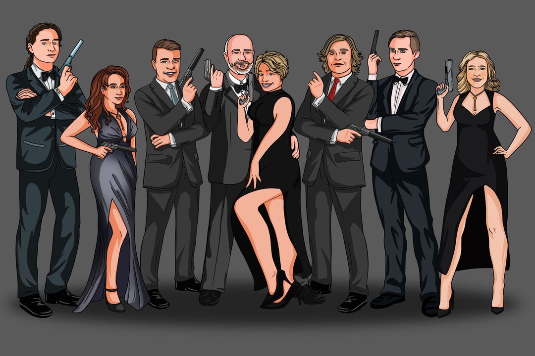 7 CHARACTERS Custom Agent Portrait, Archer Style, Valentines Day ...