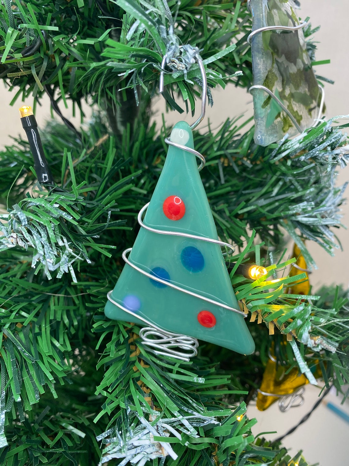 Translucent Green Fused Glass Christmas Tree Decoration - Etsy
