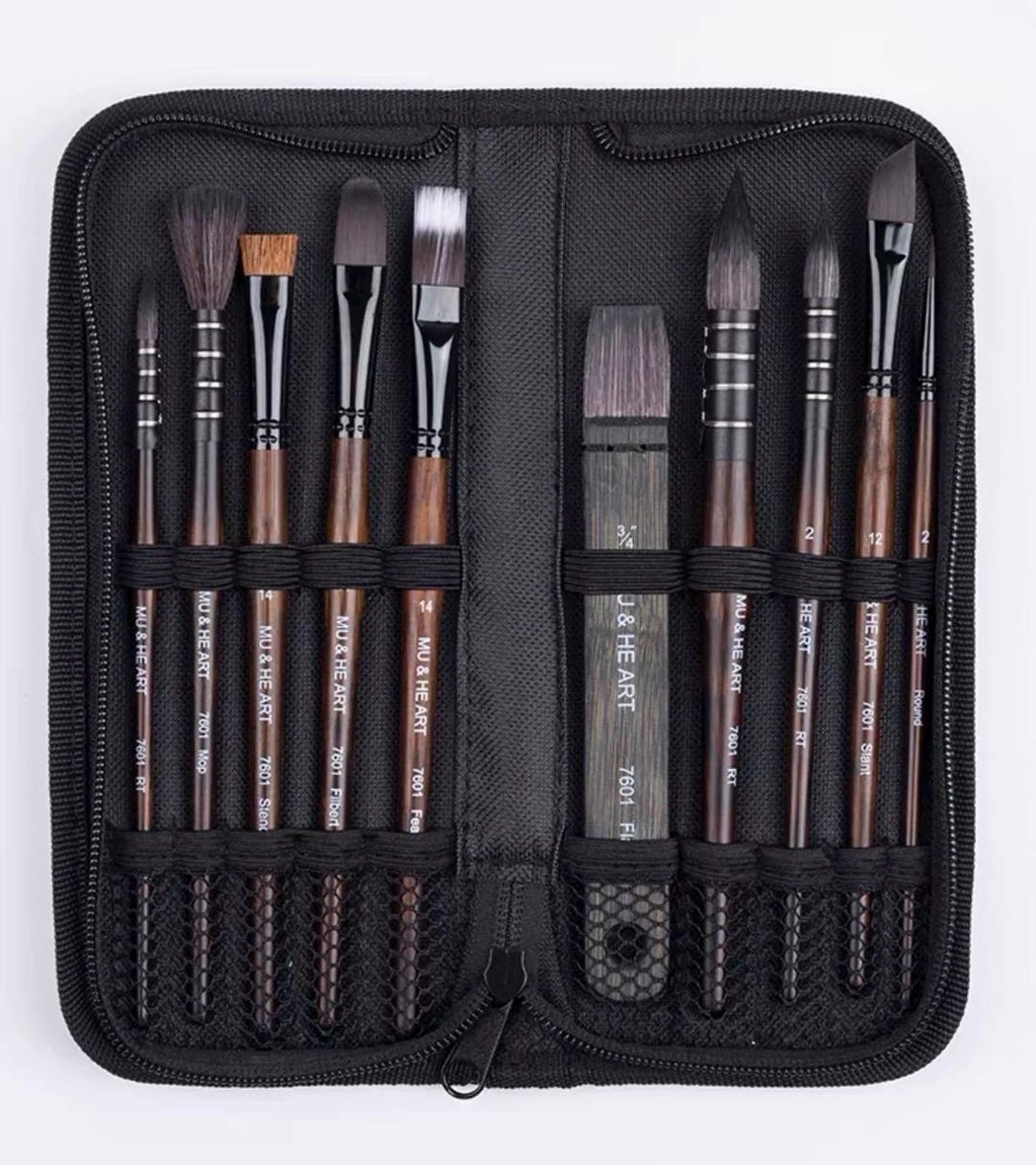 Watercolour Gouache Acrylic Professional Assorted Paint Brushes Set of ...