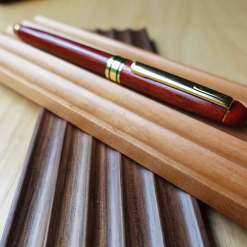 Wooden Brush Rest Pens Pencils Holder Black Walnut | Cherry - Etsy
