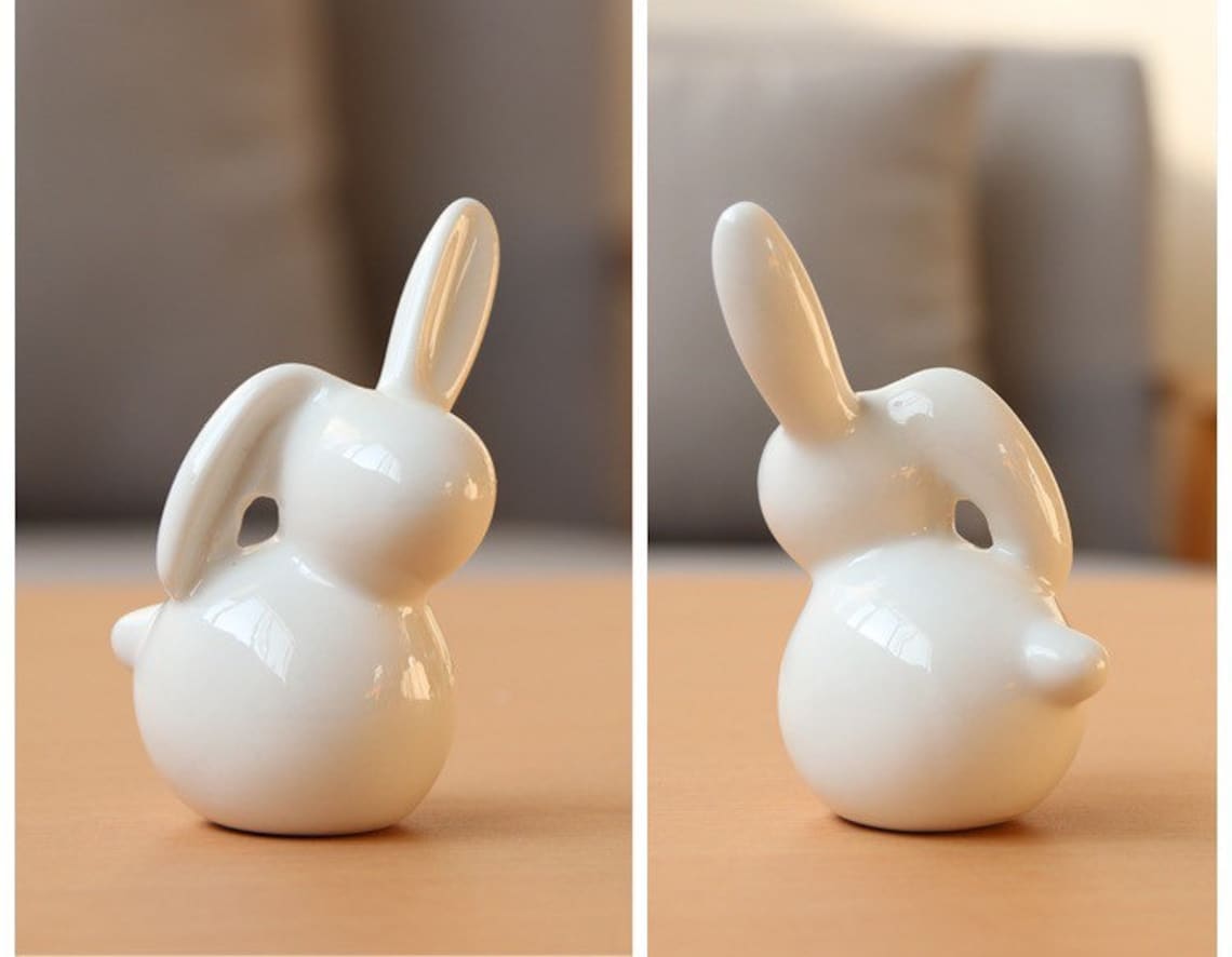 Ceramic Rabbit Home Ornament Set of 5 Bunnies - Etsy Canada