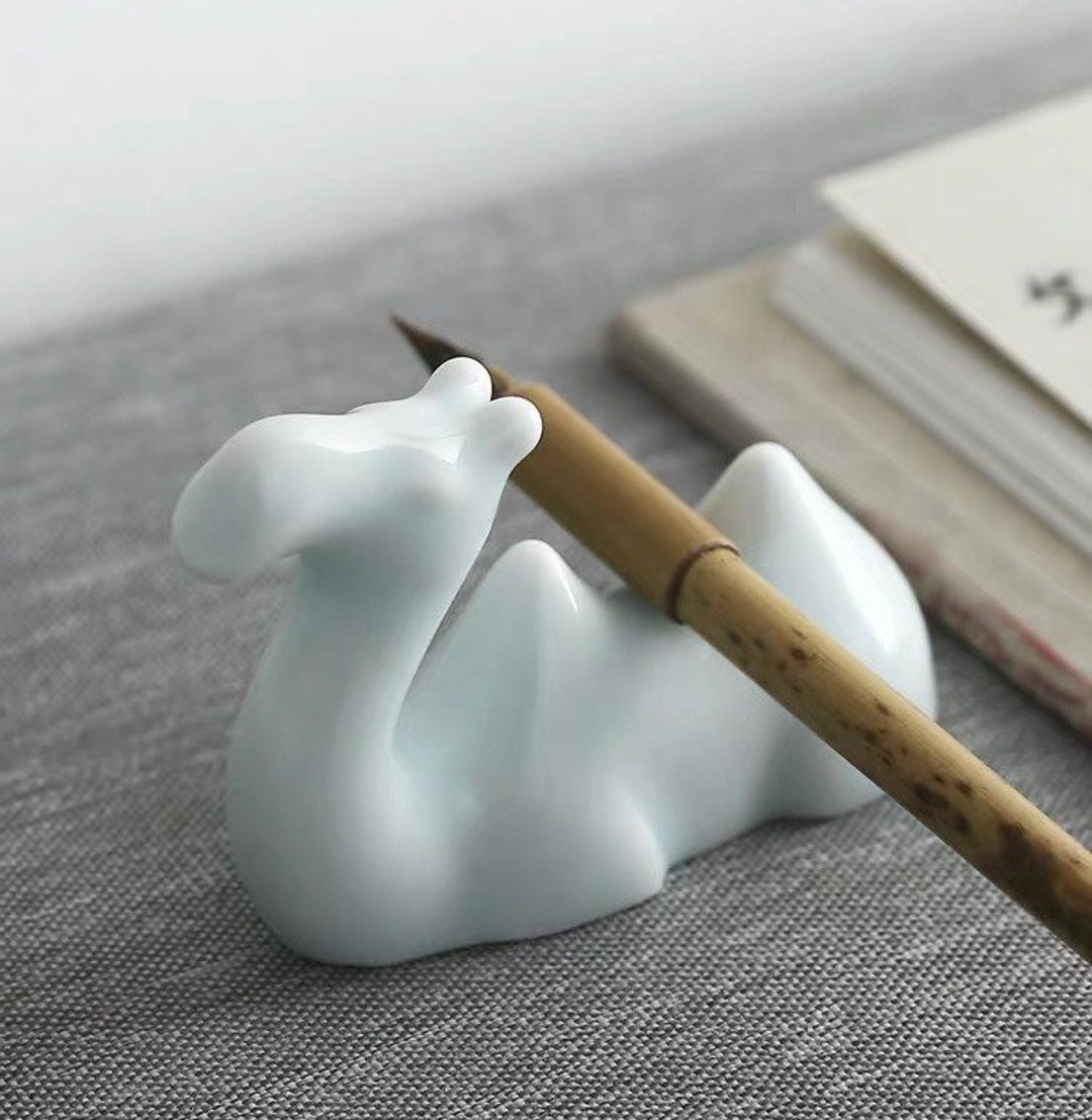 Ceramic Calligraphy Artist Painting Writing Brush Rest Holder camel and ...