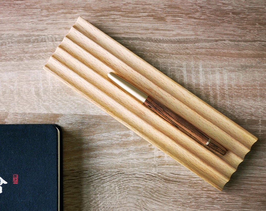 Wooden Brush Rest Pens Pencils Holder Black Walnut | Cherry - Etsy