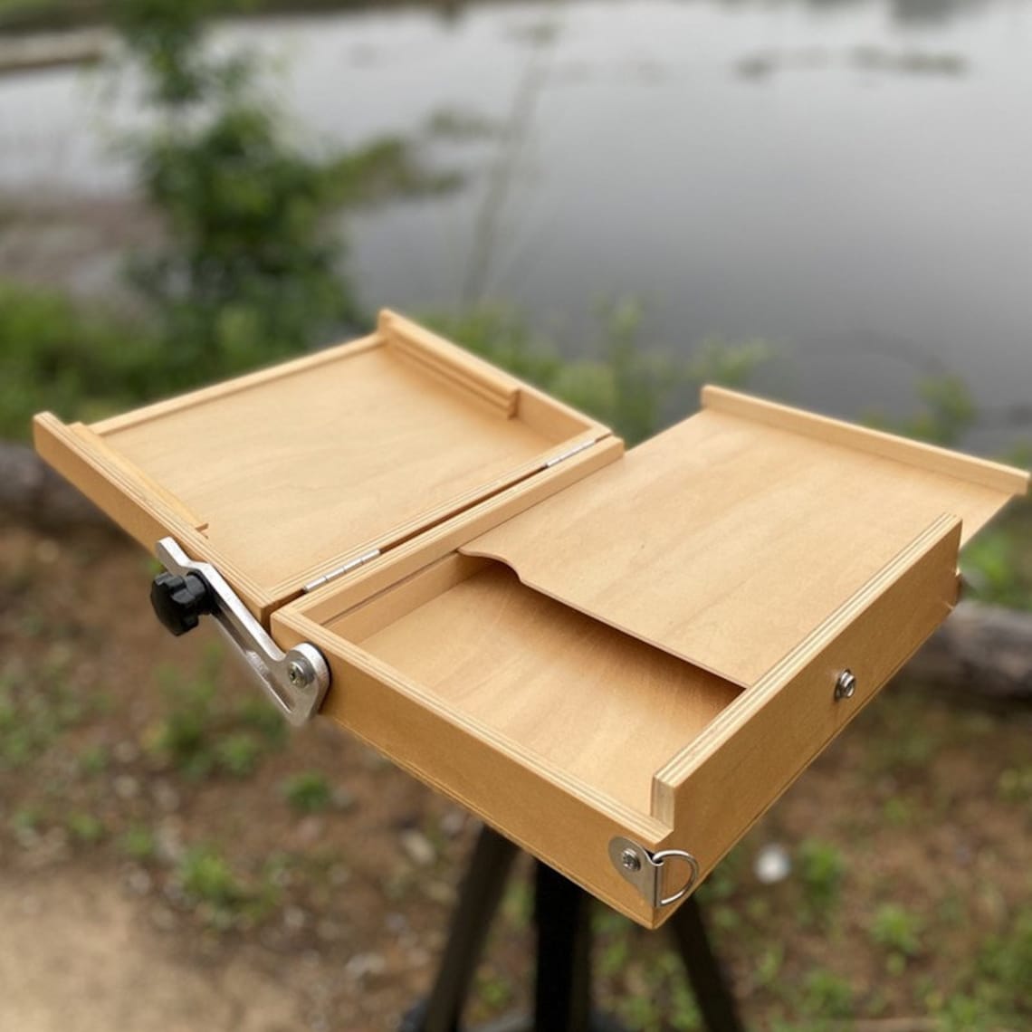 Wooden Travel Paint Box Easel Carry Case Watercolour Oil - Etsy