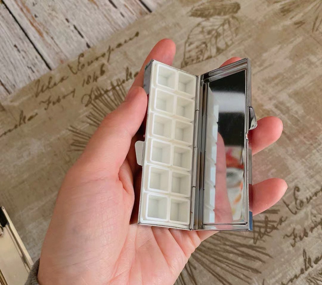 Mini Paint Case Painting Palette Tin Box Mirror Effect | Watercolour ...