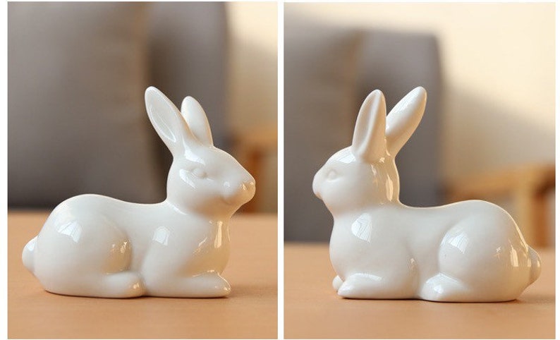Ceramic Rabbit Home Ornament Set of 5 Bunnies - Etsy
