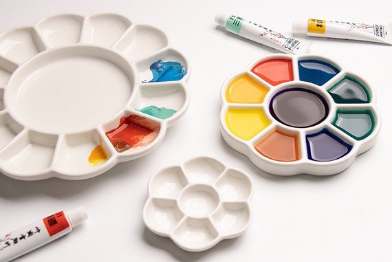 Fine Ceramic Palette Artist Watercolour Painting plum - Etsy