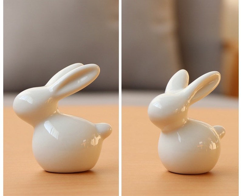 Ceramic Rabbit Home Ornament Set of 5 Bunnies - Etsy