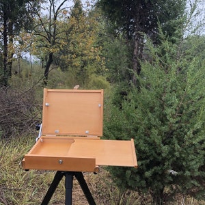 Wooden Travel Paint Box Easel Carry Case Watercolour Oil Painting - Etsy