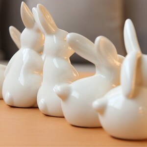 Ceramic Rabbit Home Ornament Set of 5 Bunnies - Etsy