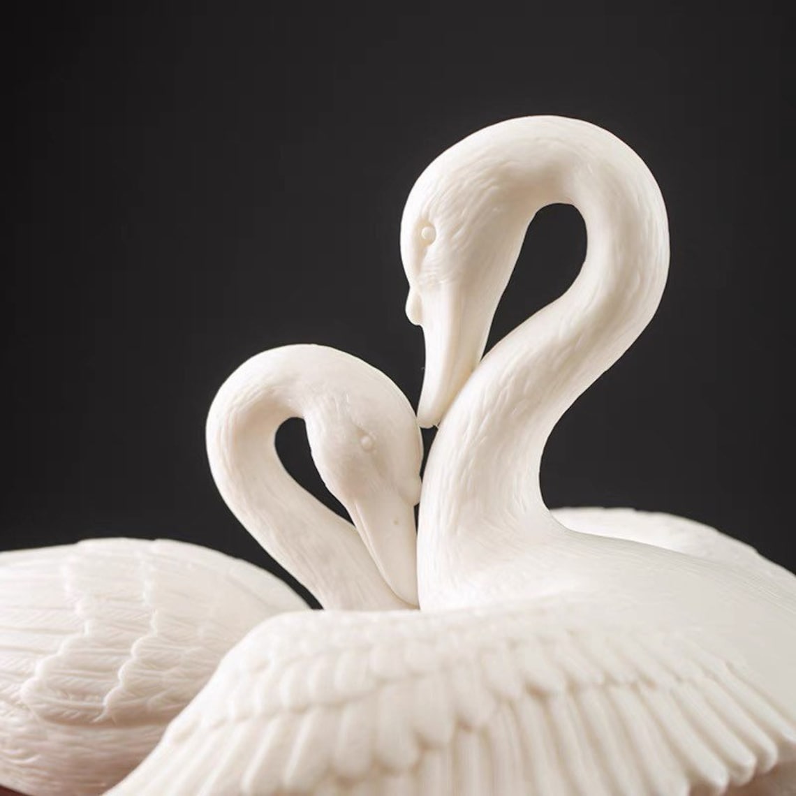 Ceramic Swans Home Ornament Set of 2 | Etsy