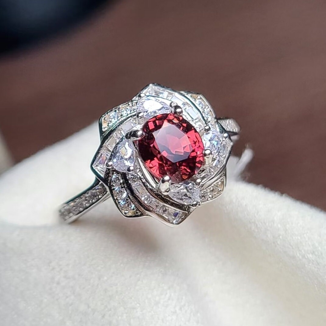 Edelstein Ring Hochwertiger Roter Turmalin Ring S925 Sterling - Etsy.de