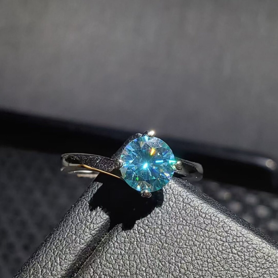 Gem Grade High Quality Blue Moissanite Ring S925 Sterling - Etsy