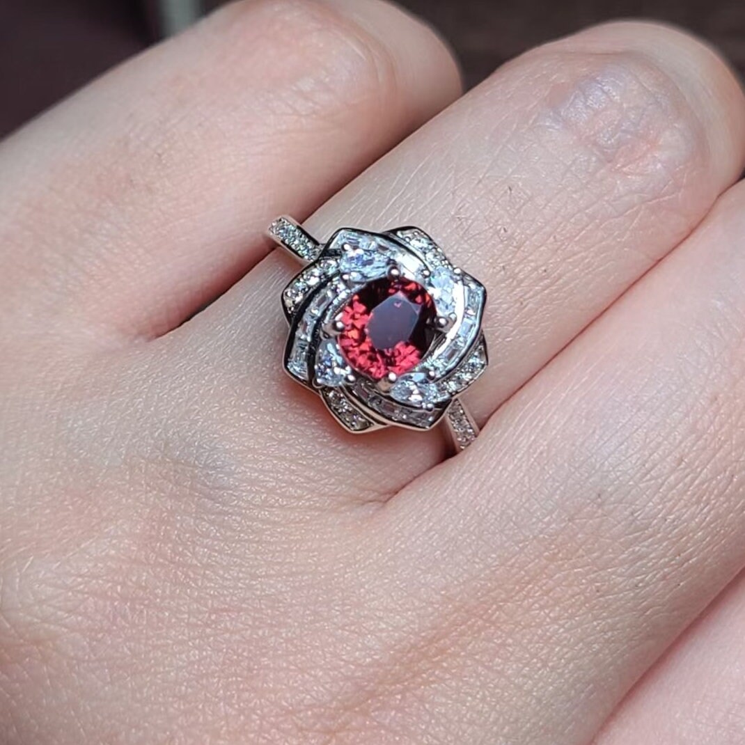 Edelstein Ring Hochwertiger Roter Turmalin Ring S925 Sterling | Etsy