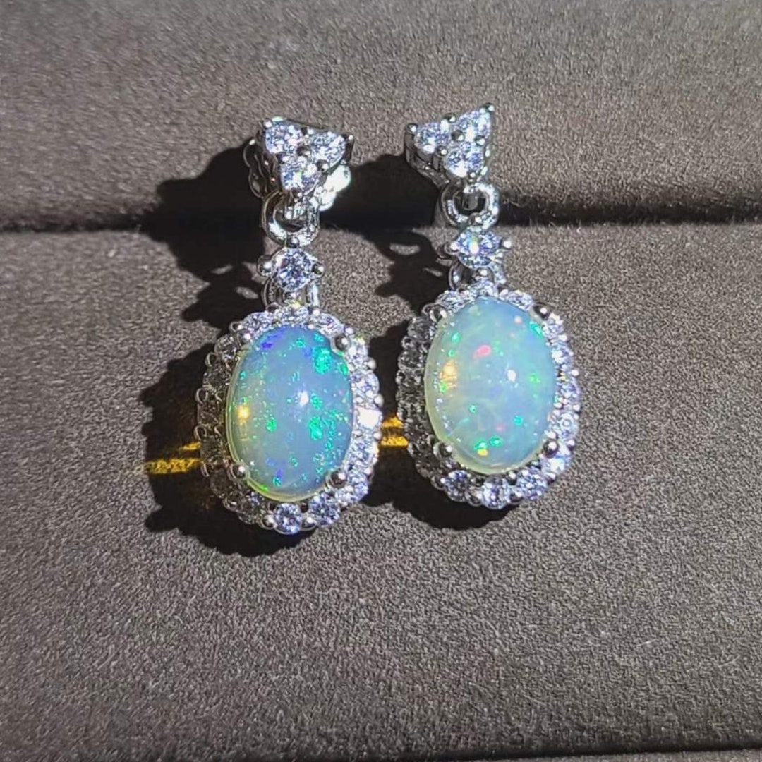 High Quality Natural Ethiopian Opal Earrings S925 Sterling Silver ...