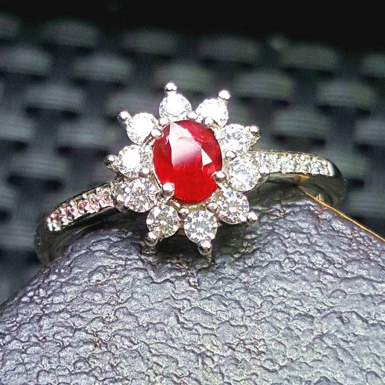 Gem Grade, High Quality Natural Red Ruby Ring S925 Sterling Silver ...