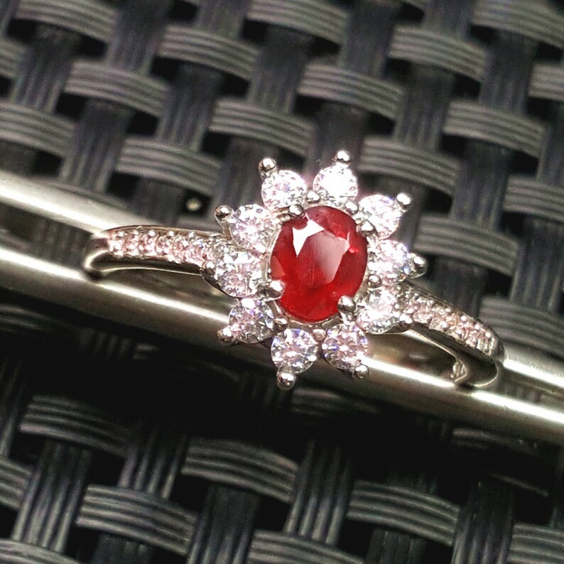 Gem Grade, High Quality Natural Red Ruby Ring S925 Sterling Silver ...