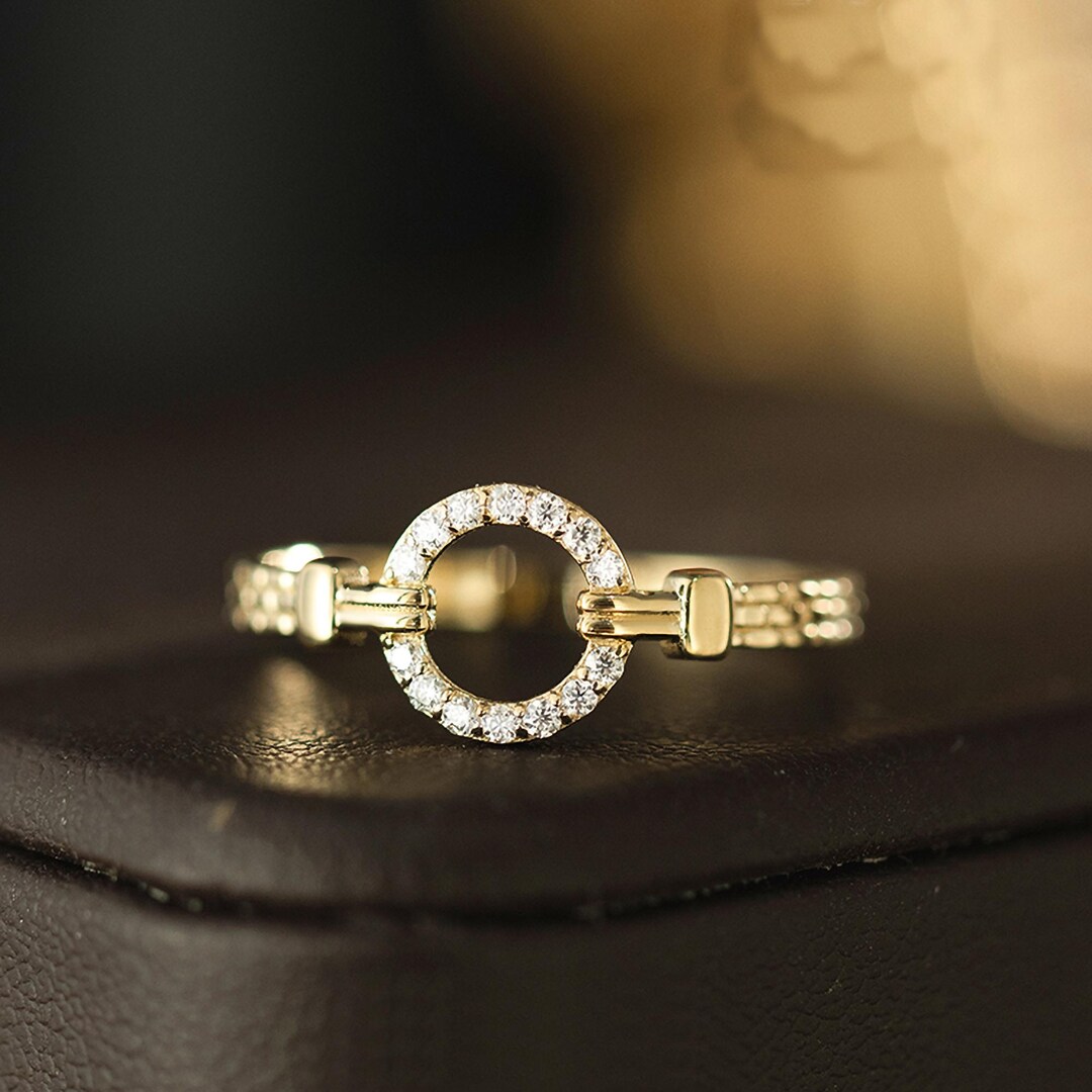 14k 18k Gold O-shaped Ring for Women, Moissanite, New Design With ...