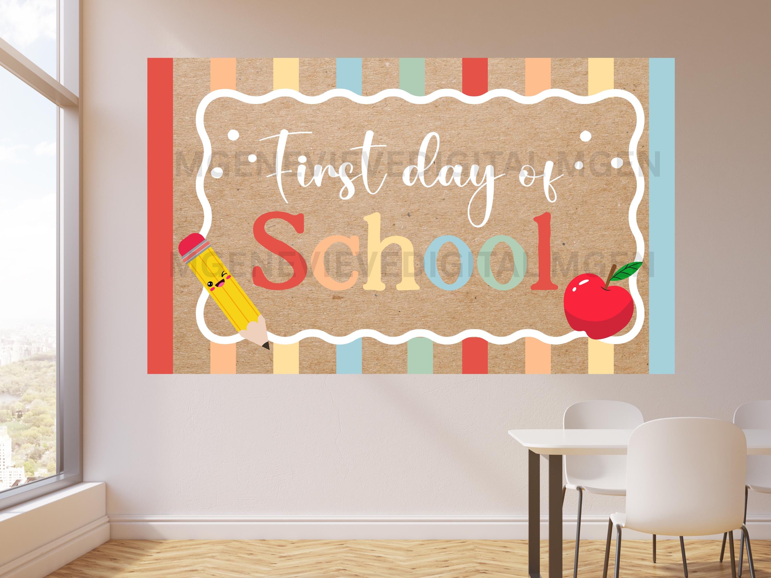 First Day of School Painted Banner Template, Welcome Back to School ...